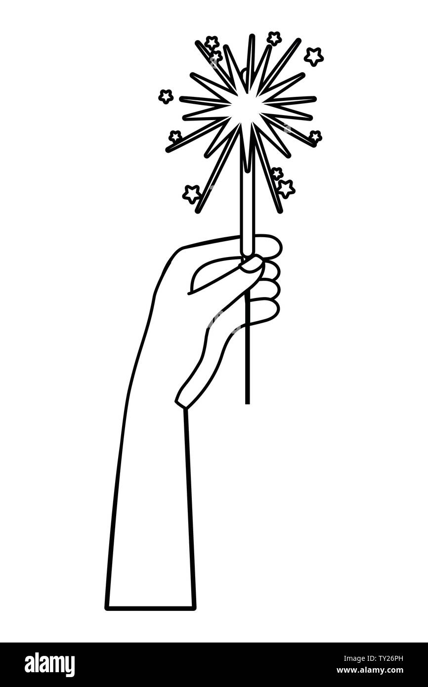 Hand with firework design, Celebration festival event holiday party ...