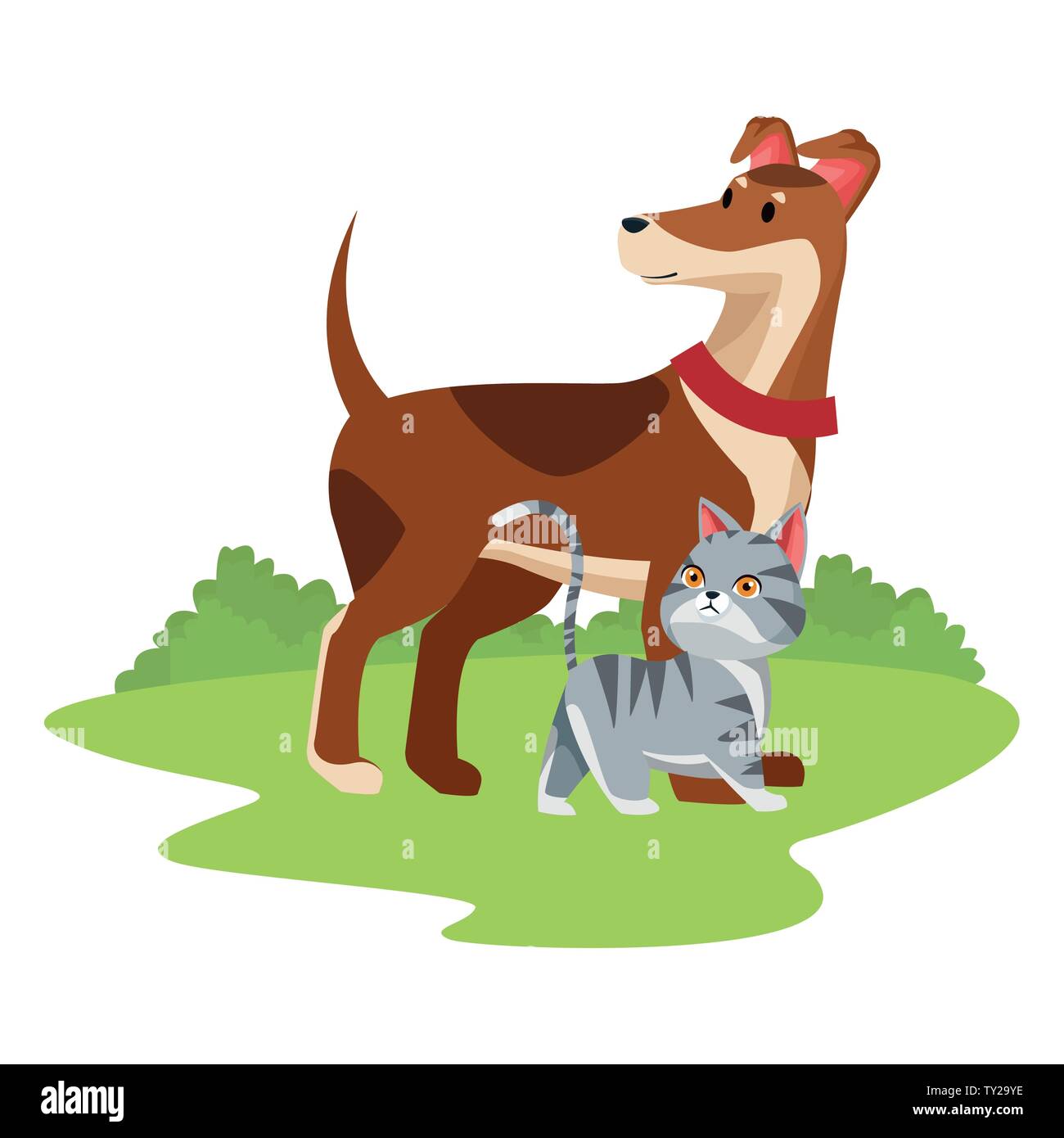 Animals cartoon playing together hi-res stock photography and images ...