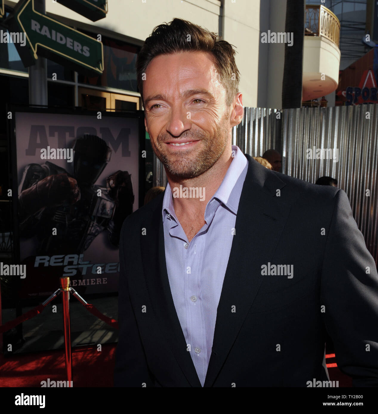 Australian actor Hugh Jackman, a cast member in the motion picture sci ...