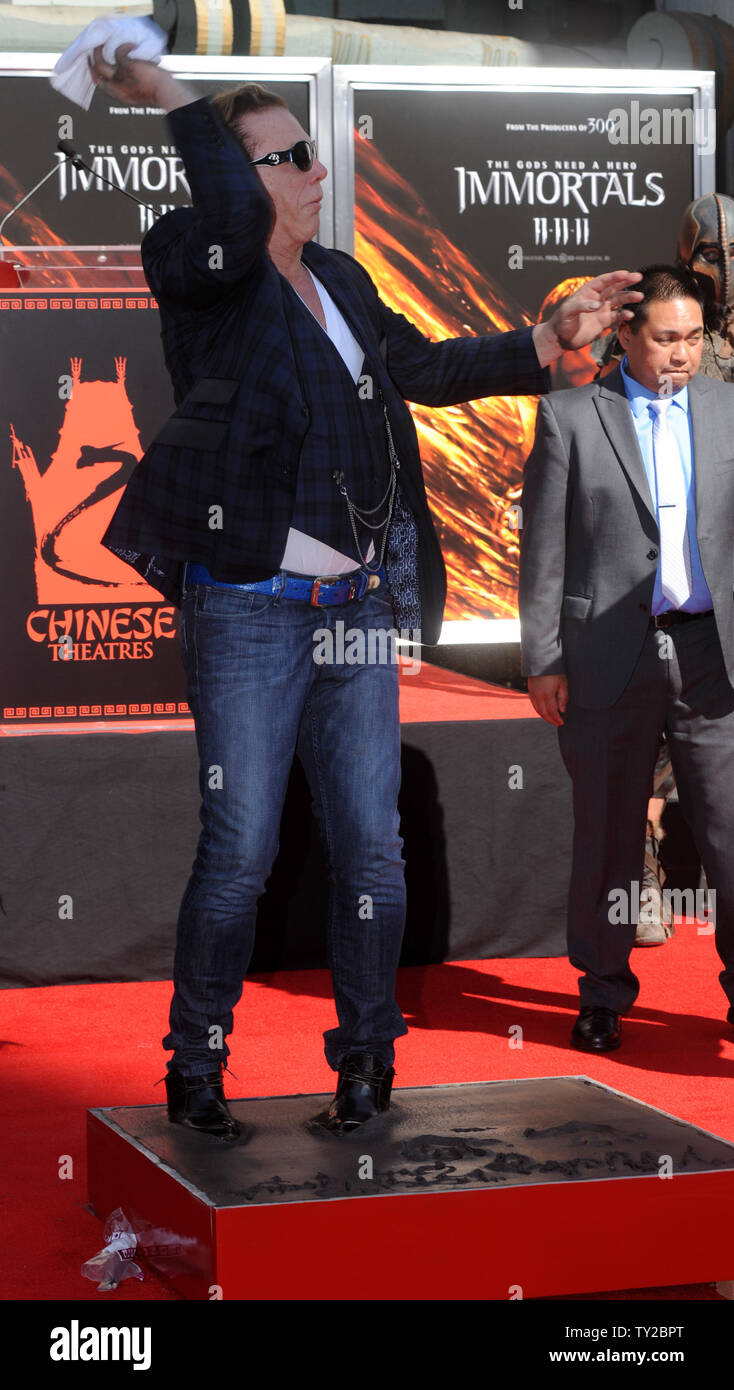 Actor Mickey Rourke participates in his hand & footprint ceremony at ...