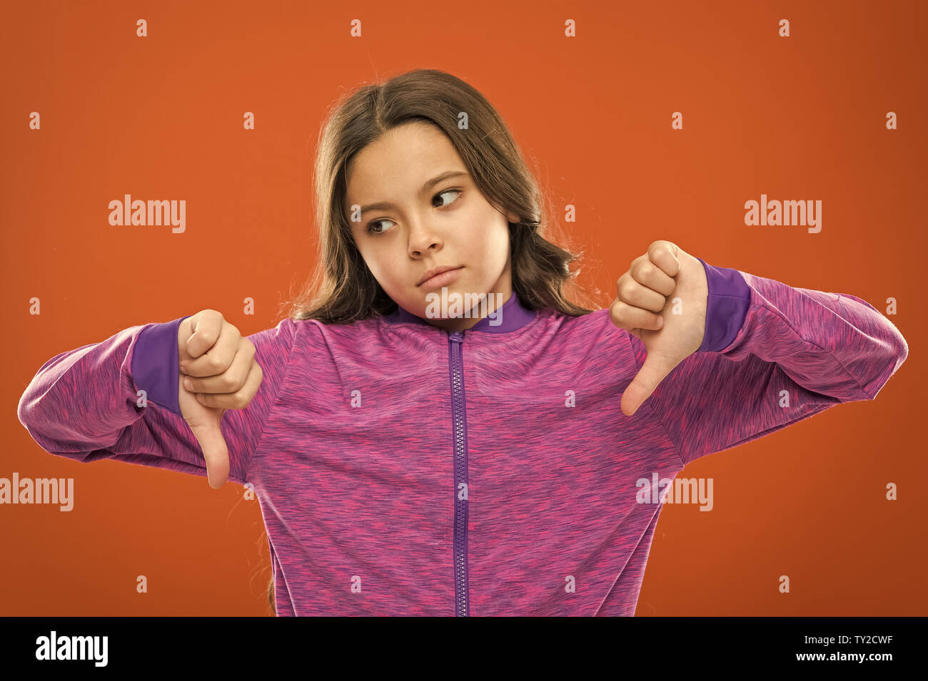 Girl little kid sad face dislike something. Kid unhappy small baby ...