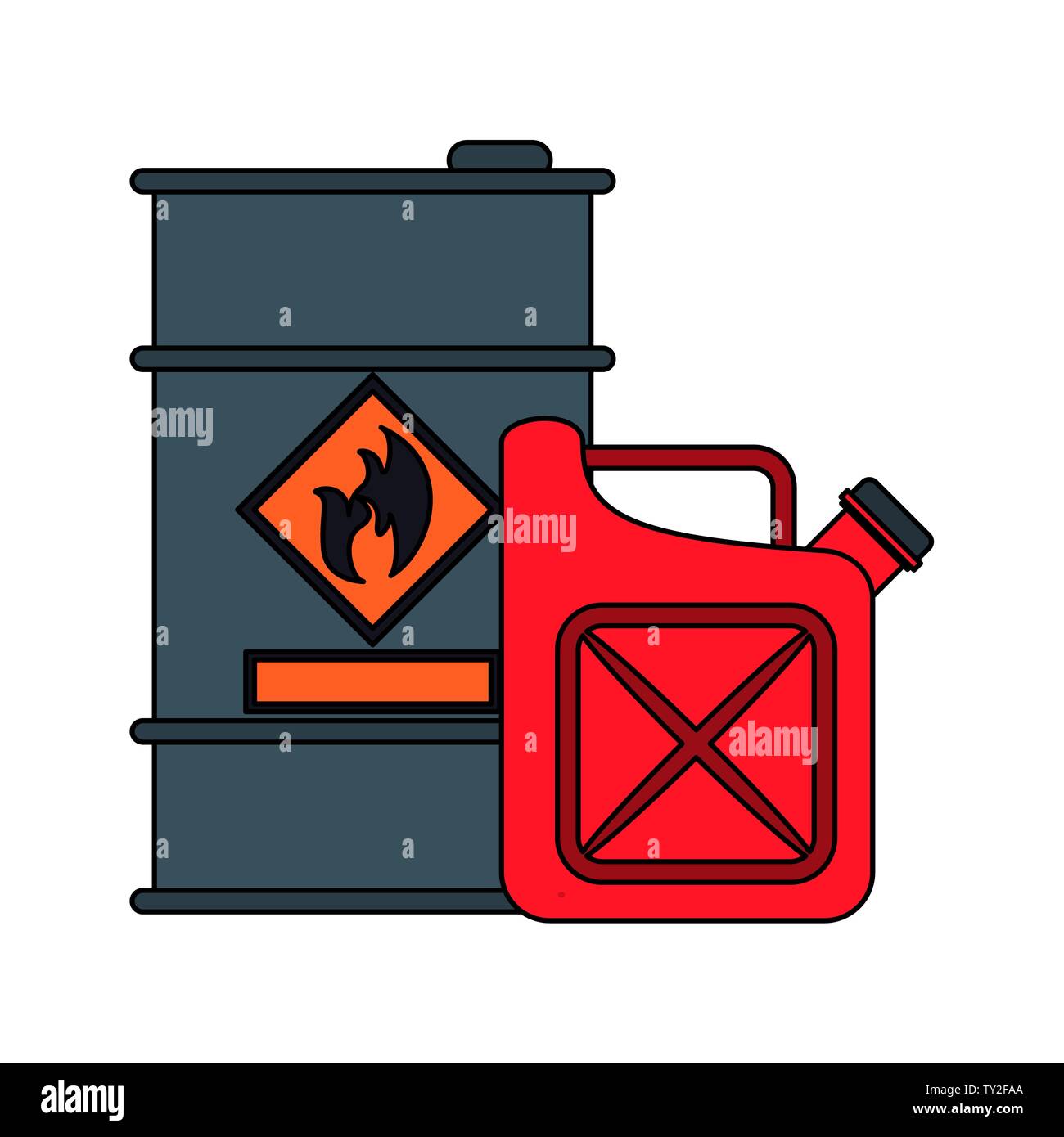 Oil barrel and fuel can symbols Stock Vector Image & Art - Alamy