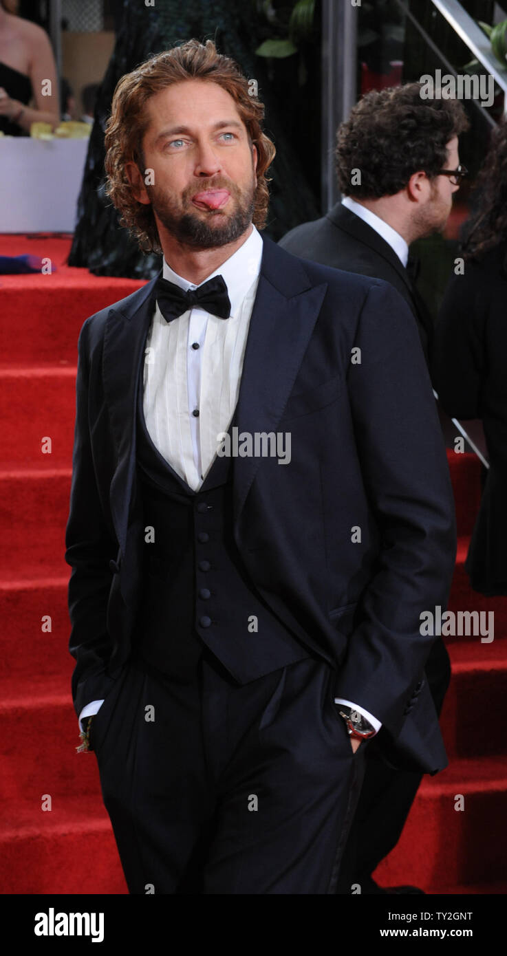Actor Gerard Butler arrives at the 69th annual Golden Globe Awards in ...