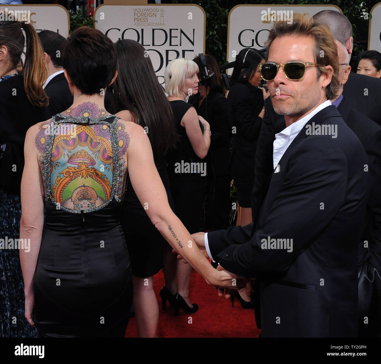 Actor Guy Pearce and his wife Kate Mestitz arrive at the 69th annual ...