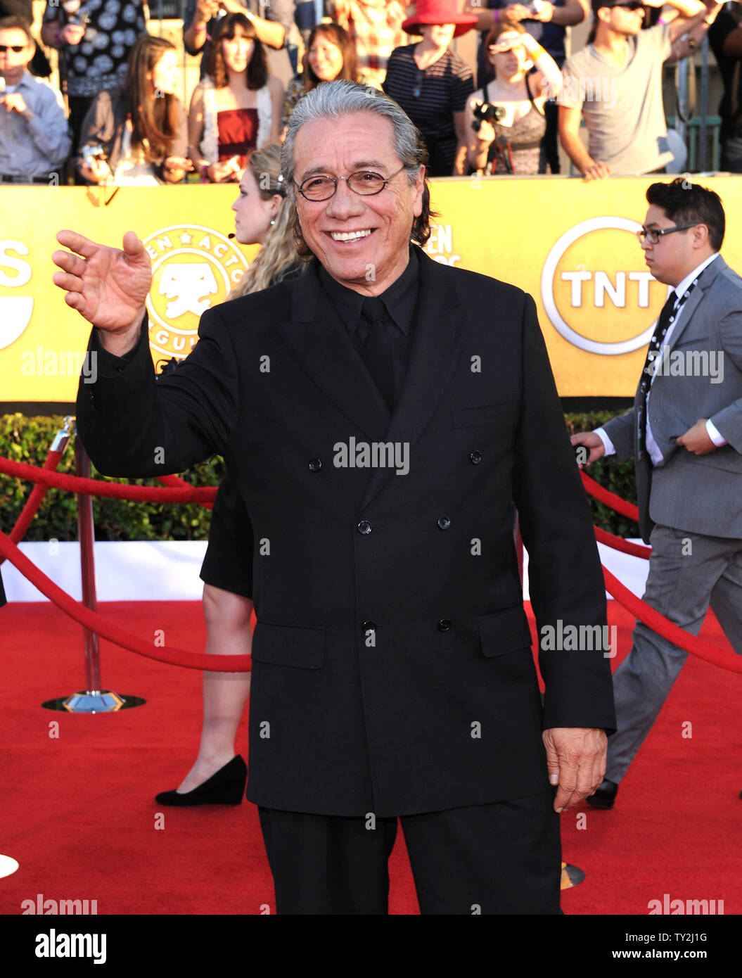 Actor Edward James Olmos arrives at the 18th annual Screen Actors Guild ...
