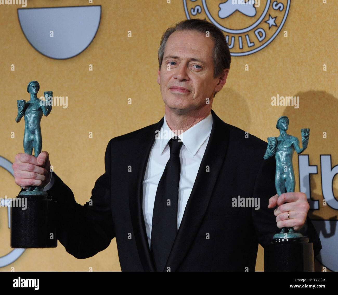 Actor Steve Buscemi appears backstage with his outstanding performance ...