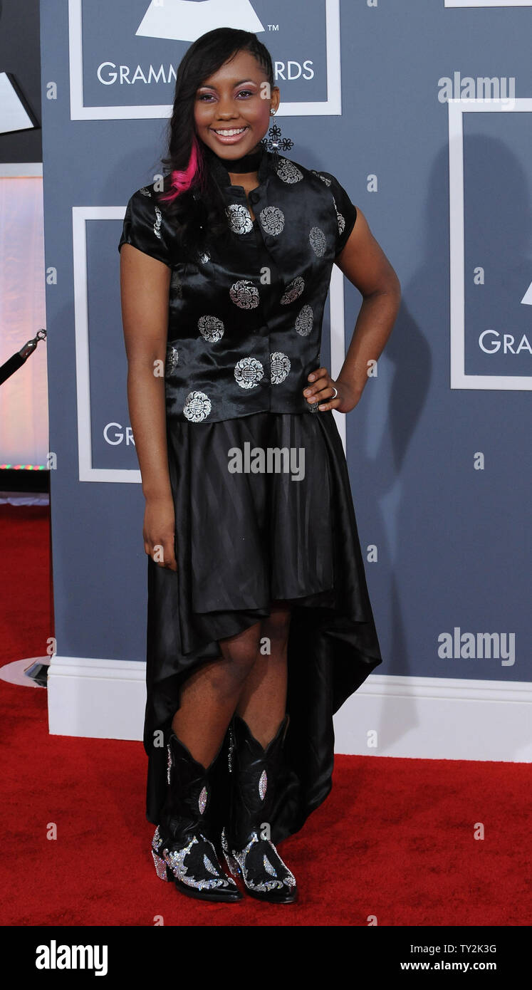 Jamie Grace arrives at the 54th annual Grammy Awards at the Staples ...