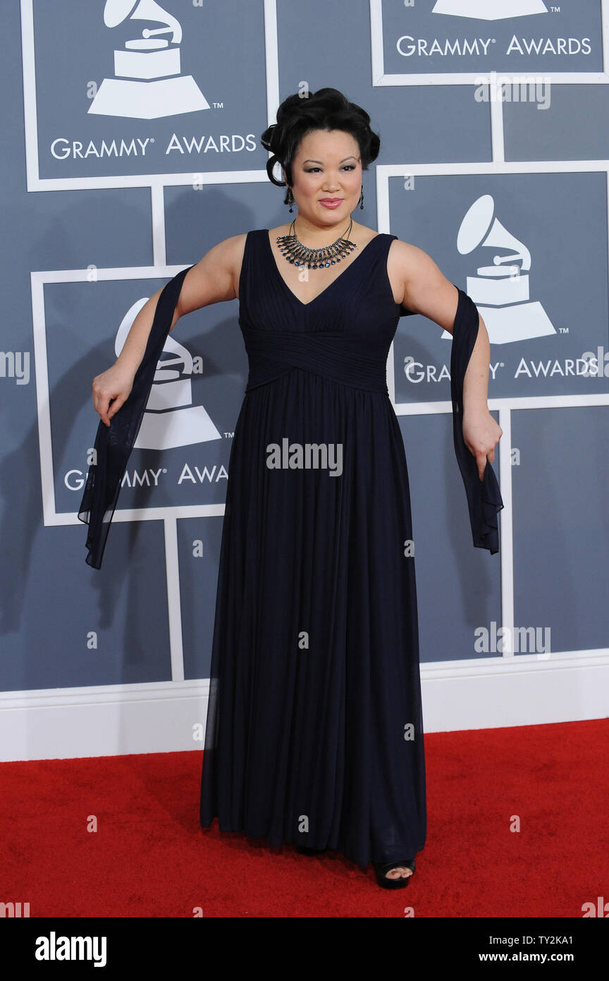 Angelin Chang arrives at the 54th annual Grammy Awards at the Staples ...