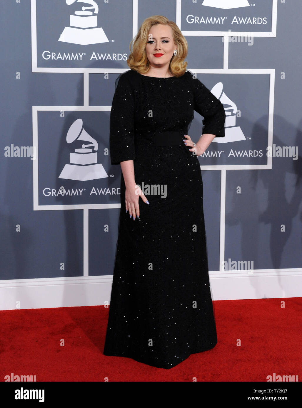 Singer Adele arrives at the 54th annual Grammy Awards at Staples Center ...