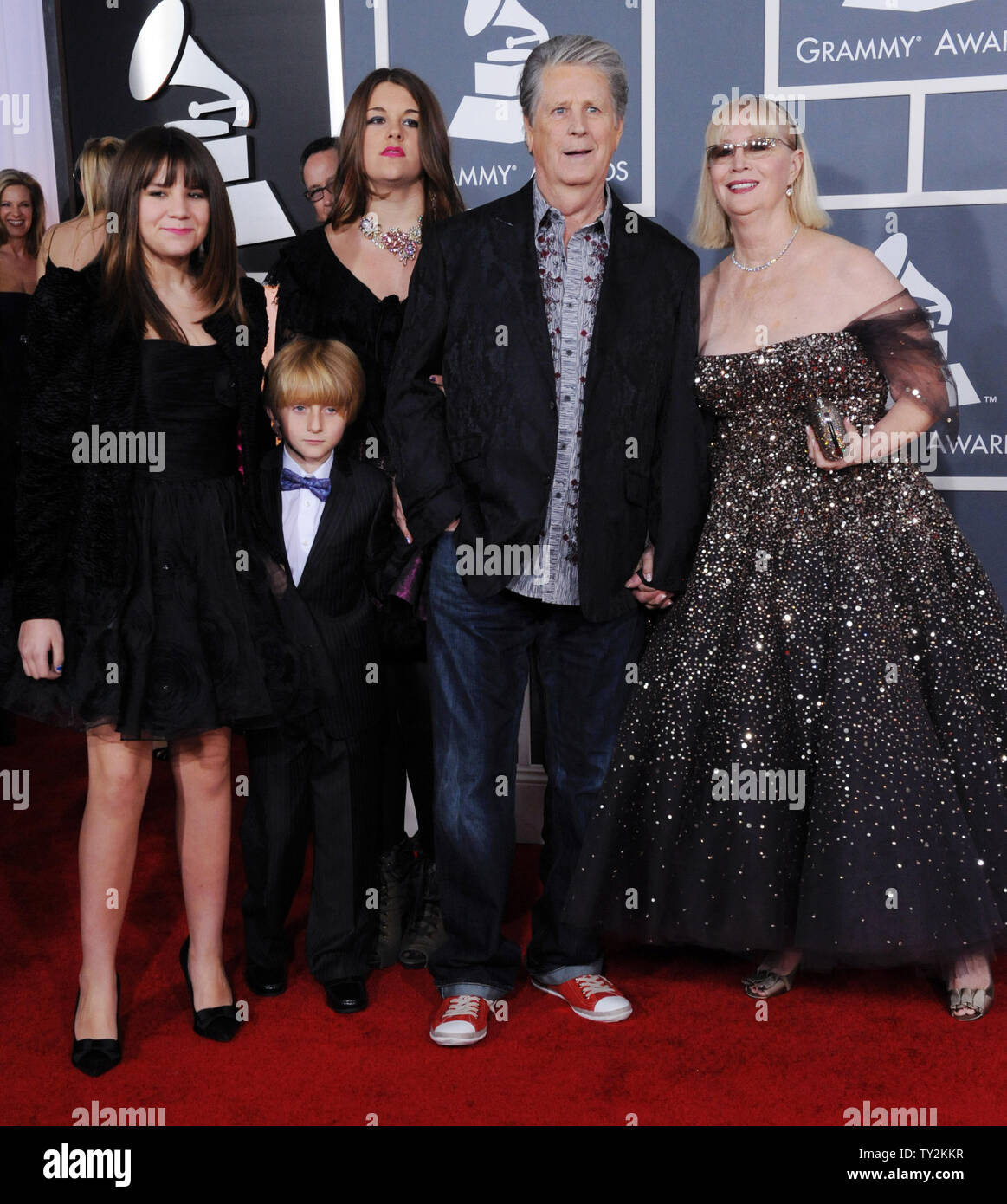 Musician Brian Wilson of the Beach Boys (C), wife Melinda Wilson arrive ...