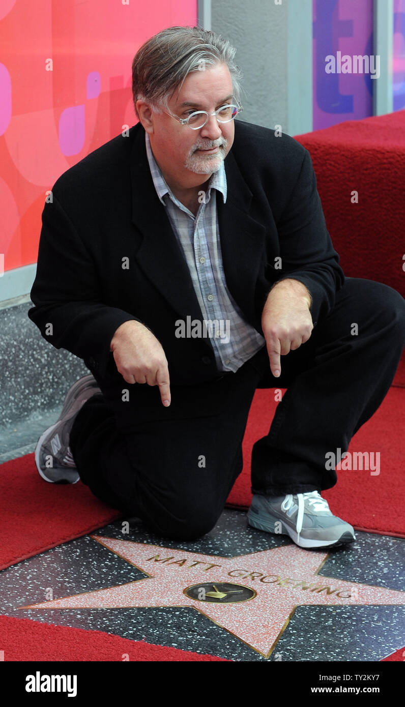Matt Groening (C), the creator of the longest-running scripted show in ...