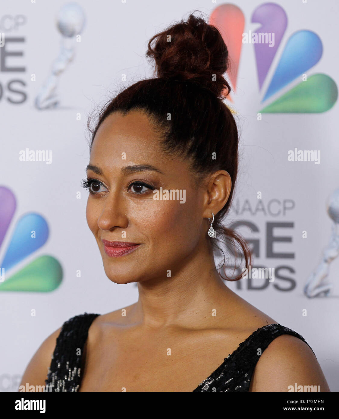 Actress Tracee Ellis Ross arrives at the 43rd NAACP Image Awards at the ...