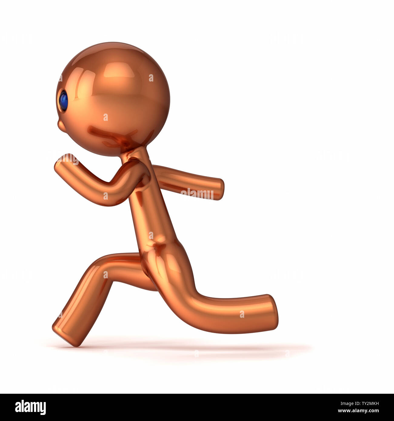champion runner cartoon character golden man number one 1 stylized ...