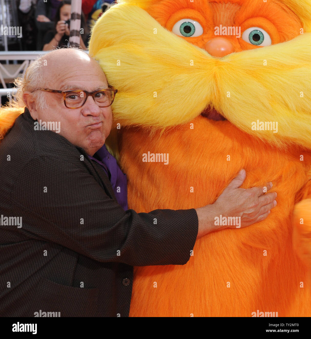 Actor Danny DeVito, the voice of The Lorax in the animated motion ...