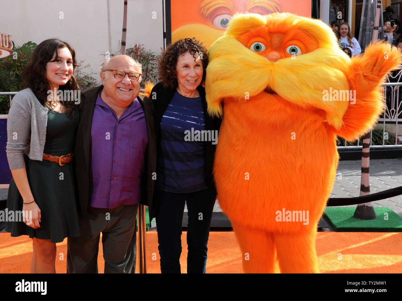 Actor Danny DeVito (C), the voice of The Lorax in the animated motion ...