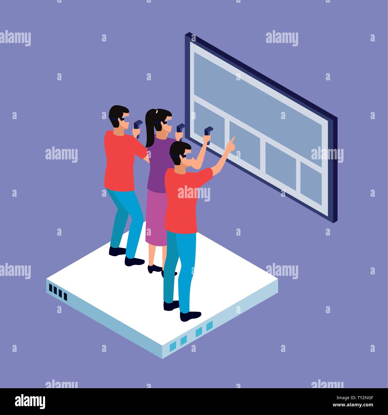 Virtual reality and friends cartoons Stock Vector Image & Art - Alamy