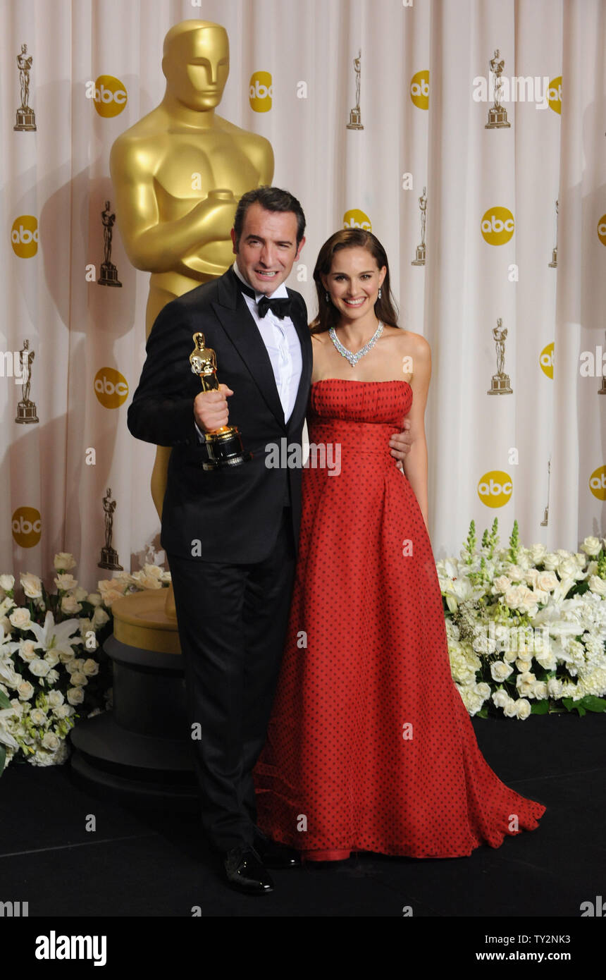 Best Actor Jean Dujardin for the movie "The Artist" appears with ...