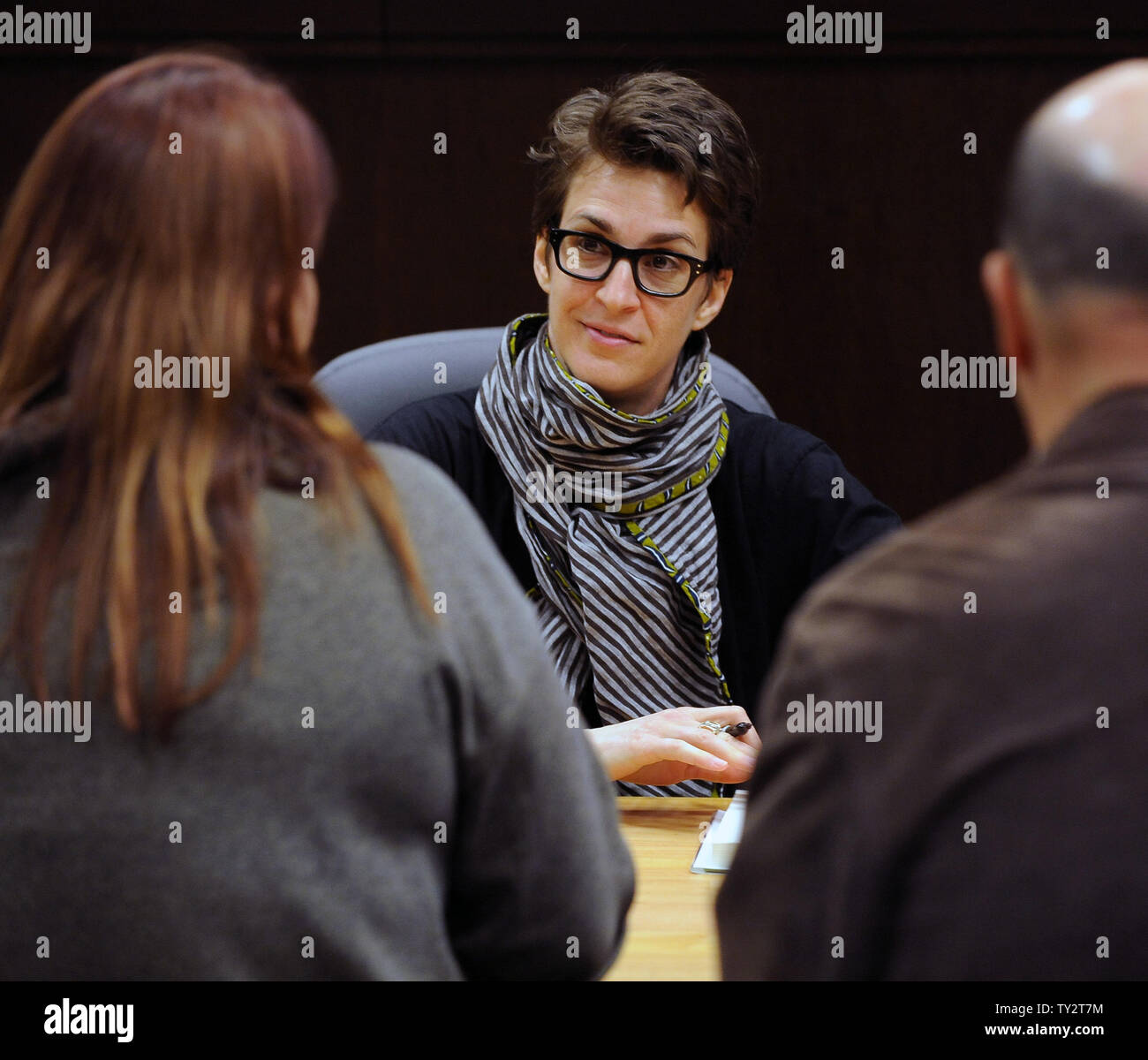 MSNBC political talk show host Rachel Maddow signs copies of her new ...