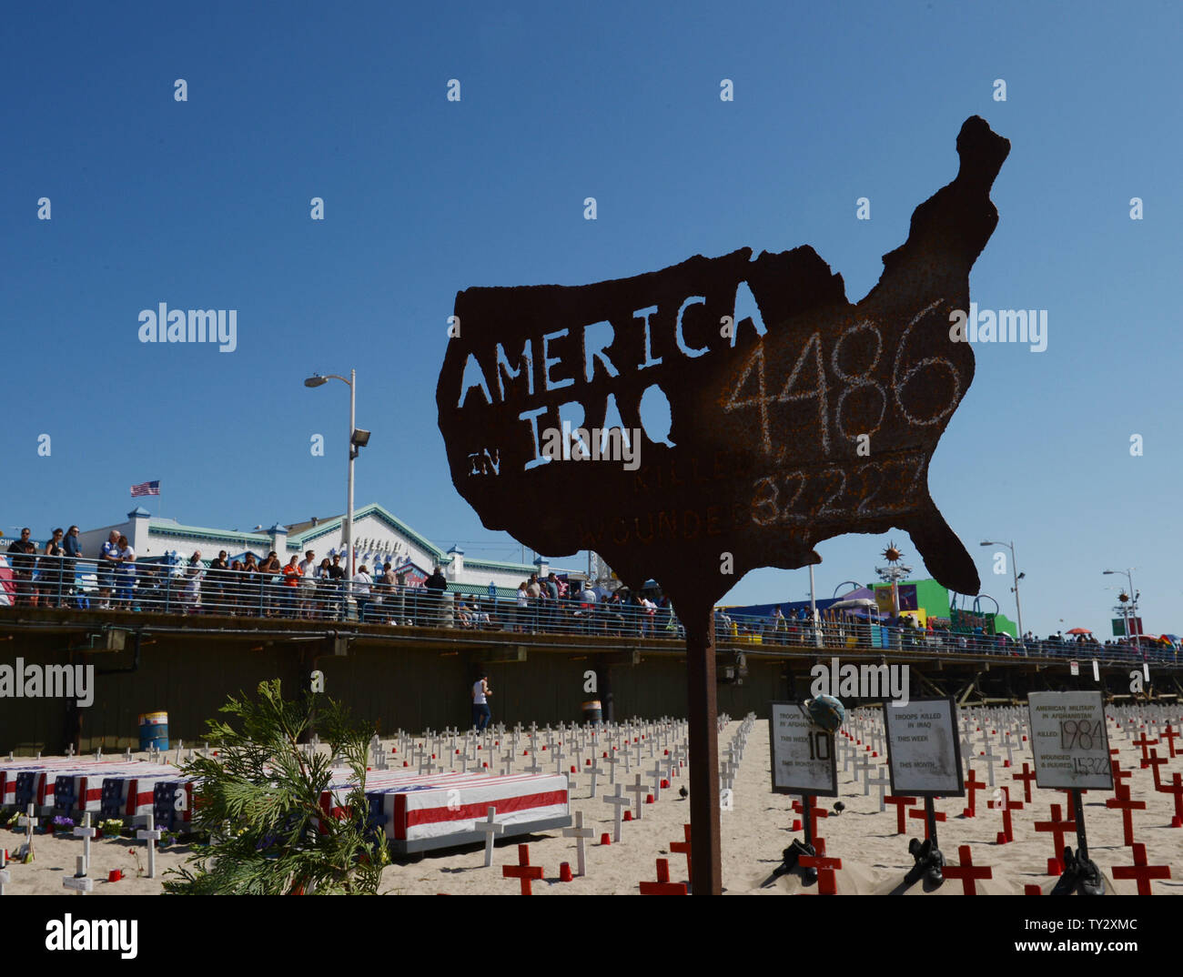 Thousands of war memorial crosses are on display at the Arlington West ...