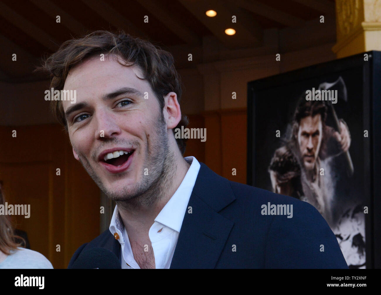 Actor Sam Claflin, a cast member in the motion picture fantasy "Snow ...