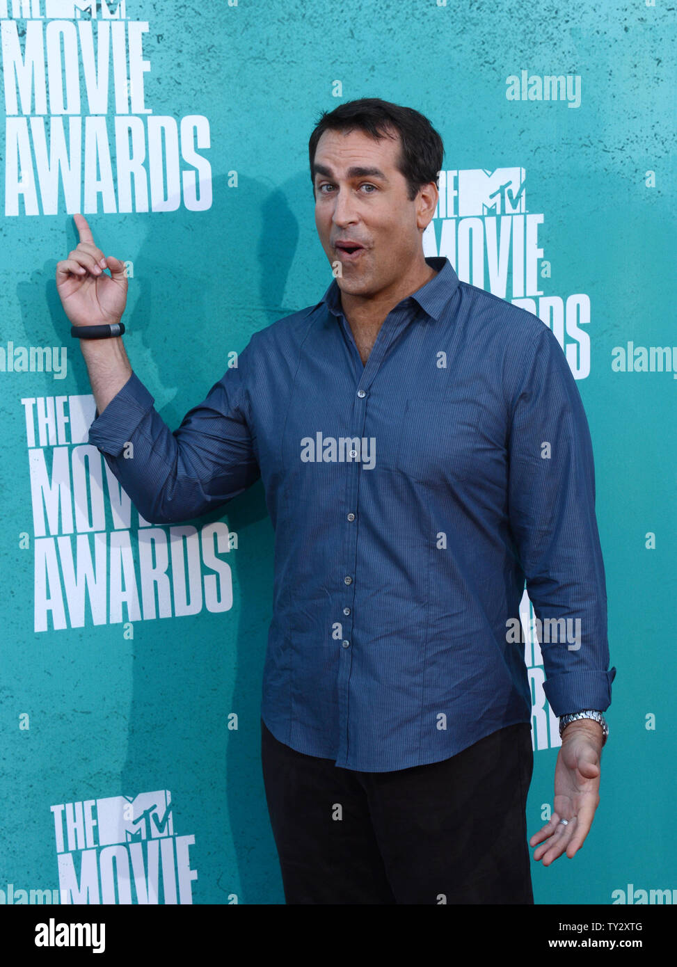 Actor Rob Riggle arrives at the MTV Movie Awards at the Gibson ...