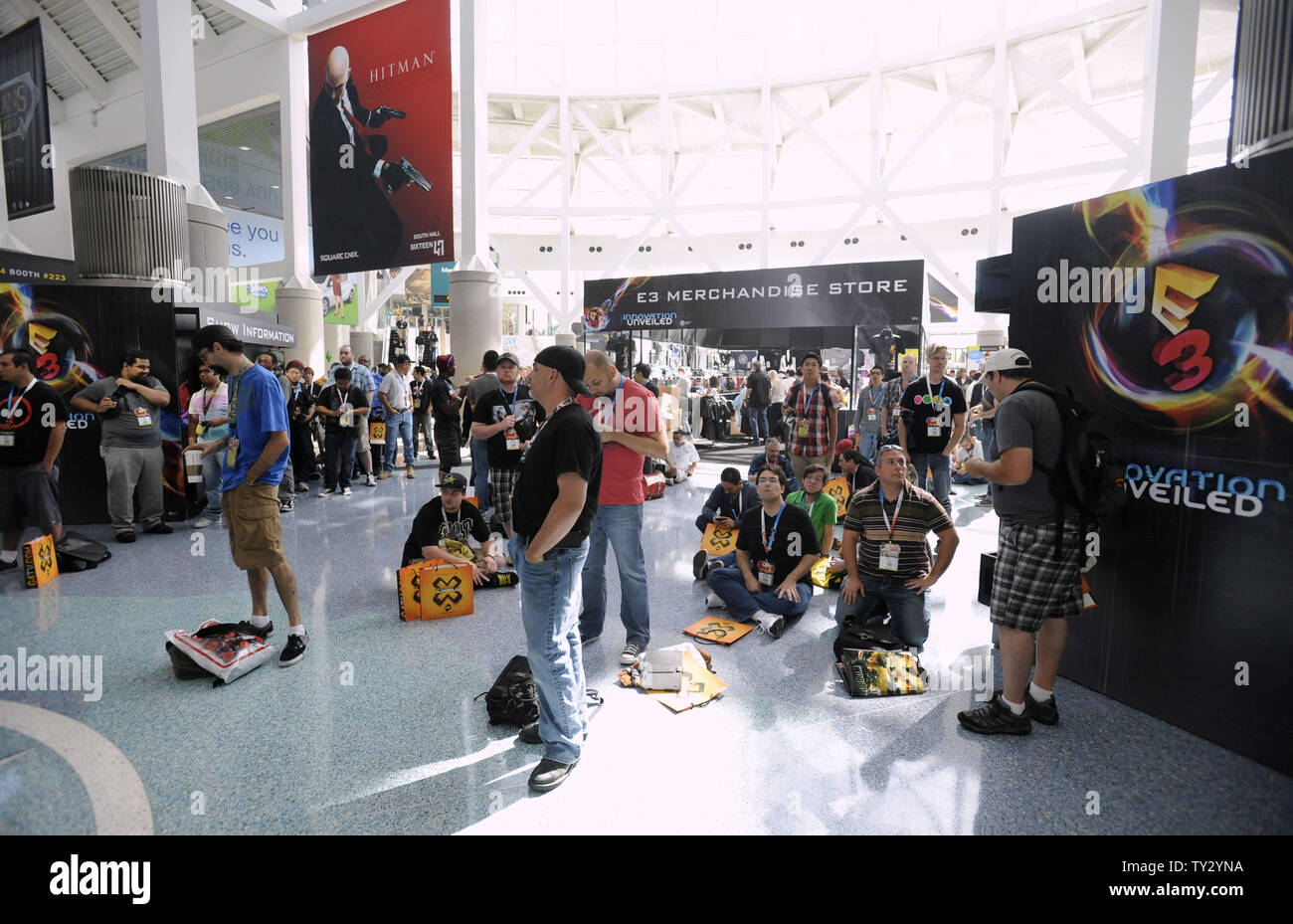 Attendees wait for the show floor to open during E3, the Electronic ...