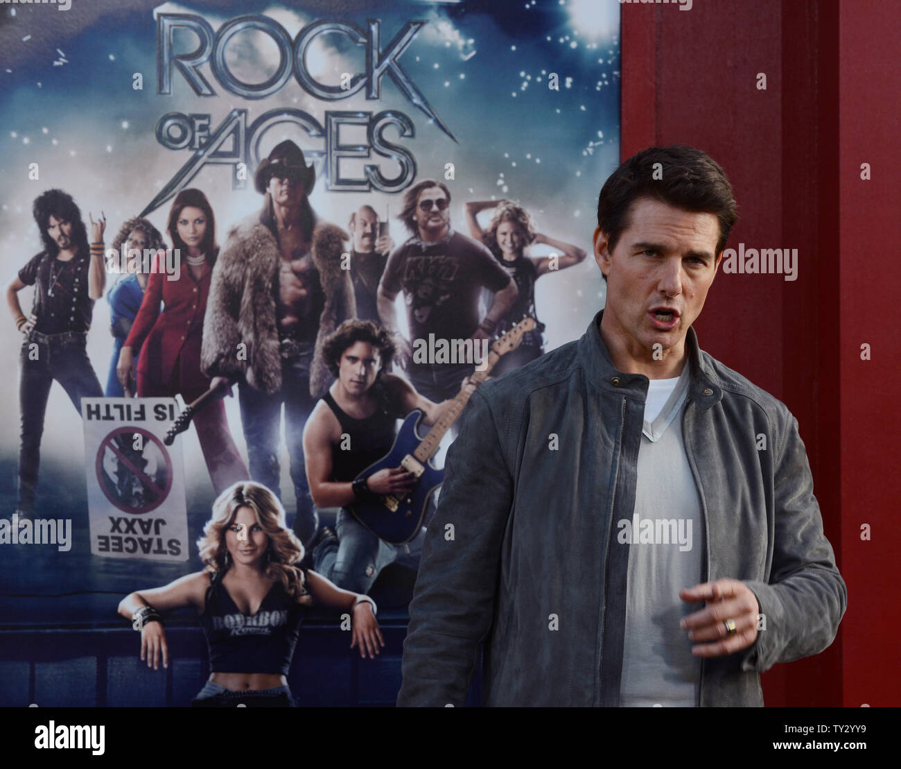 Actor Tom Cruise who portrays Stacee Jaxx in the motion picture ...