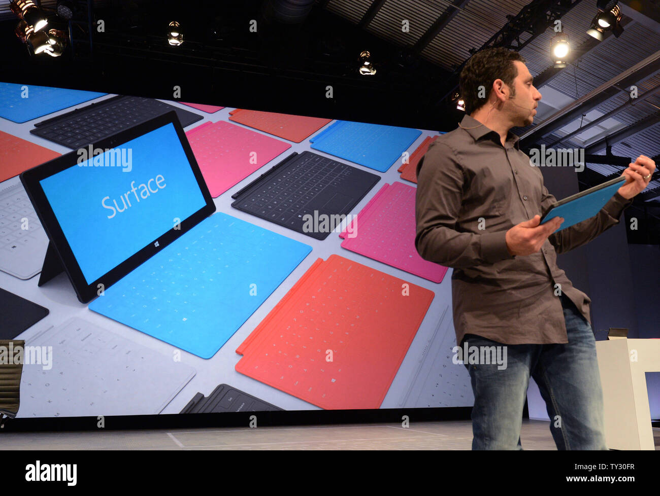 Microsoft Surface design team member Panos Panay demonstrates the new ...