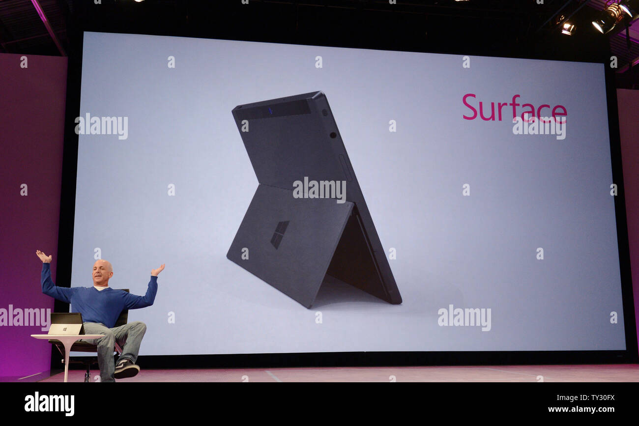 A Microsoft Surface design team member demonstrates the new tablet ...