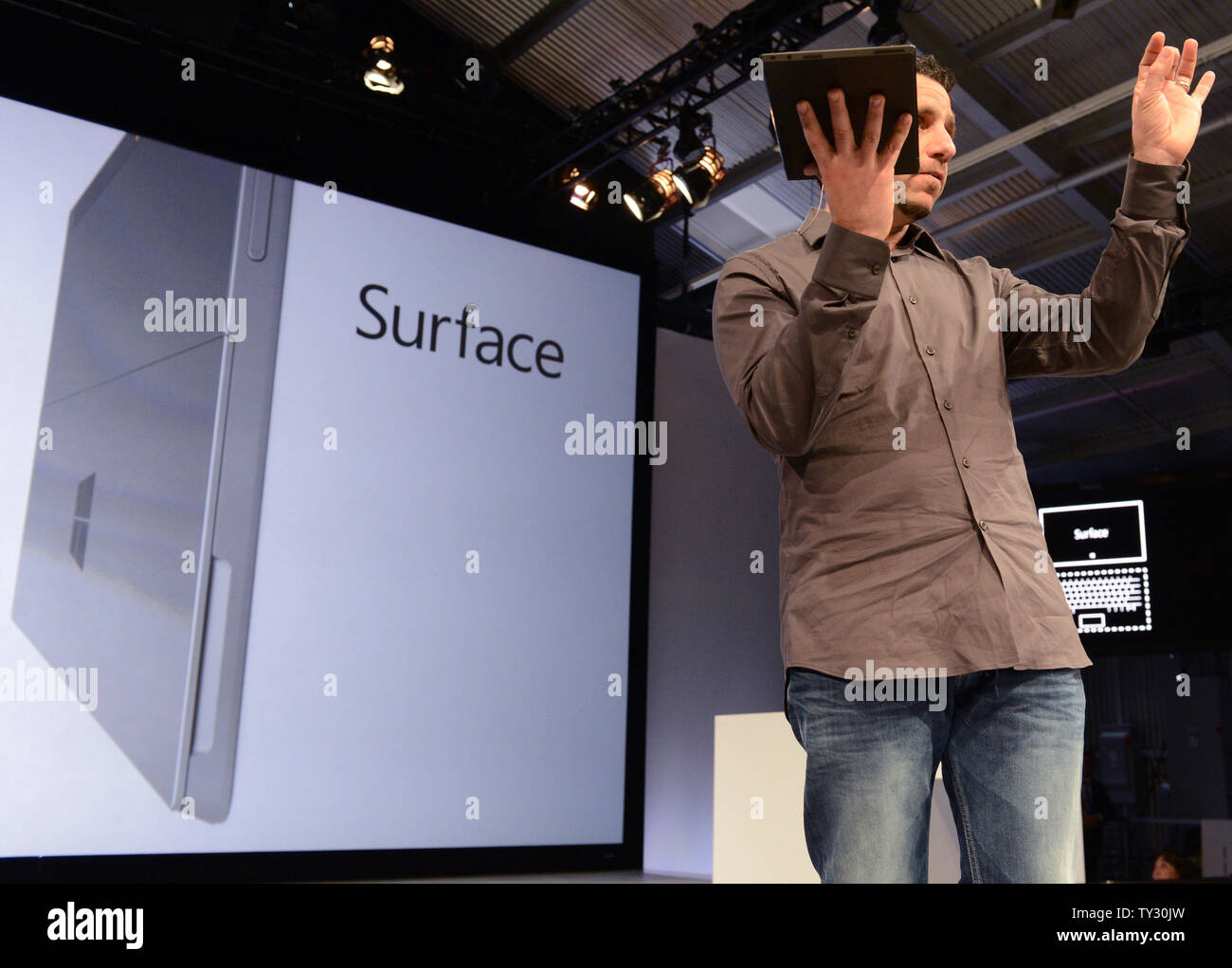 Microsoft Surface design team member Panos Panay demonstrates the new ...