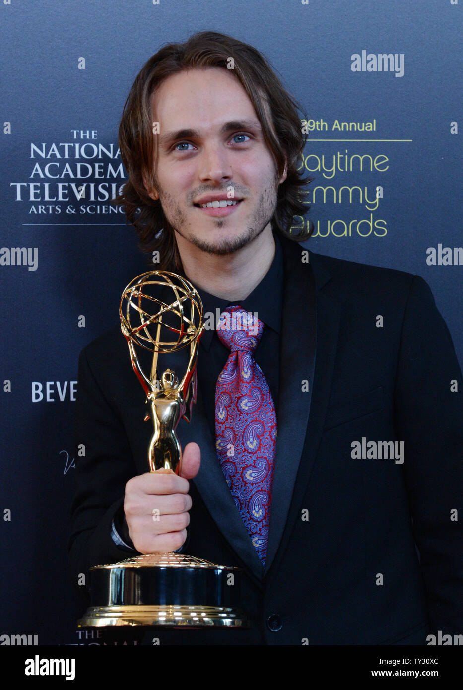 Jonathan Jackson appears backstage with the Best Actor in a Drama award he won for "General ...