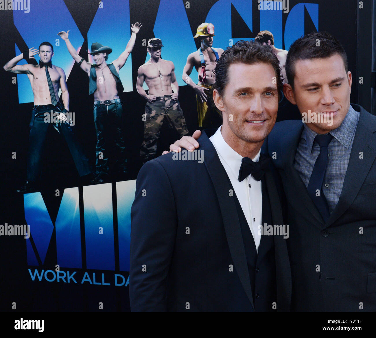 Actors Matthew McConaughey (L) and Channing Tatum, cast members in the ...