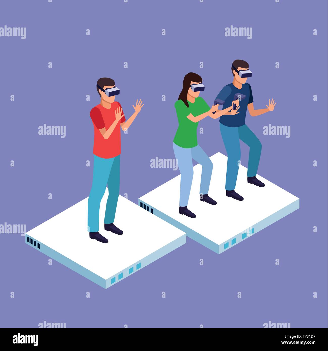 Virtual reality and friends cartoons Stock Vector Image & Art - Alamy