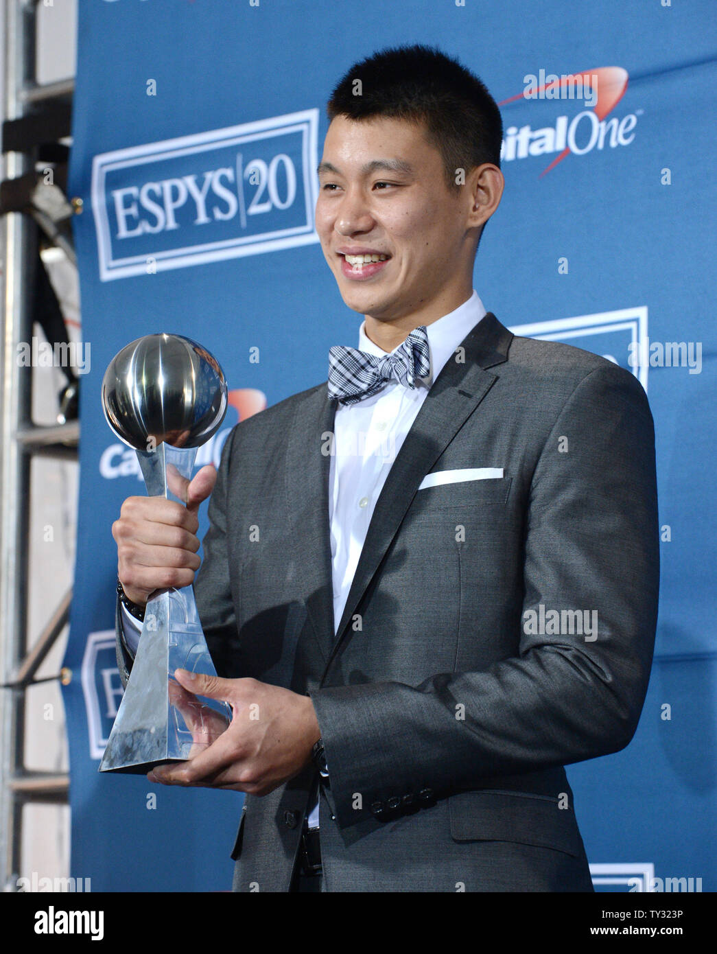 NBA player Jeremy Lin of the New York Knicks appears backstage with his ...