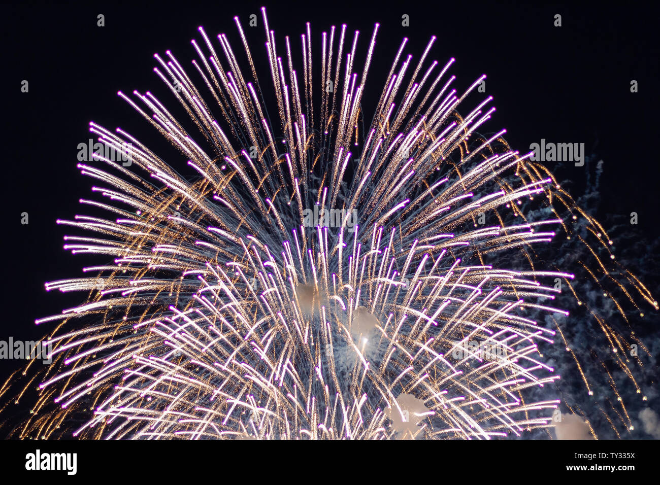 fireworks purple violet celebration festival Stock Photo - Alamy