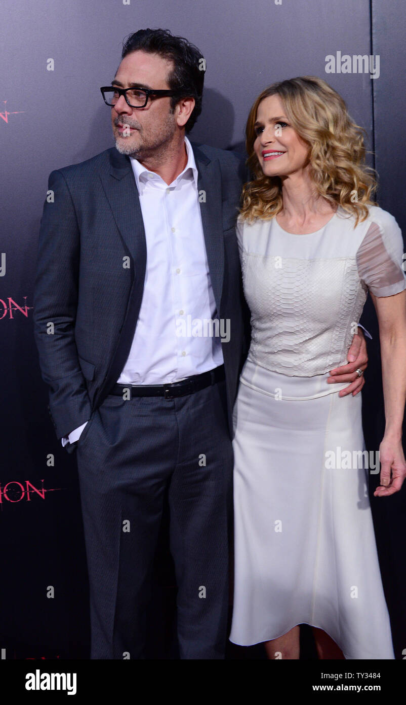 Jeffrey Dean Morgan (L) and Kyra Sedgwick, cast members in the motion ...
