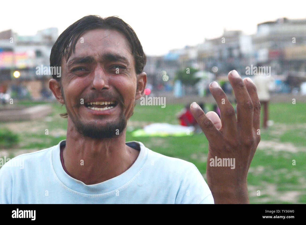 Addict persons taking open drugs near historical area Chauburji. As the ...