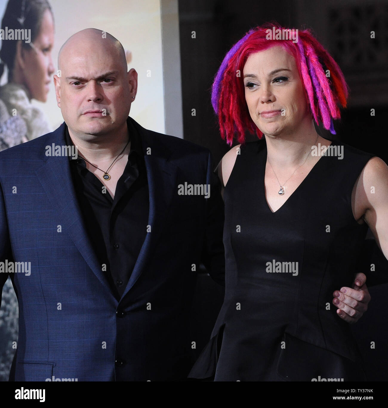 Writers and directors Andy Wachowski (L) and Lana Wachowski attend the ...