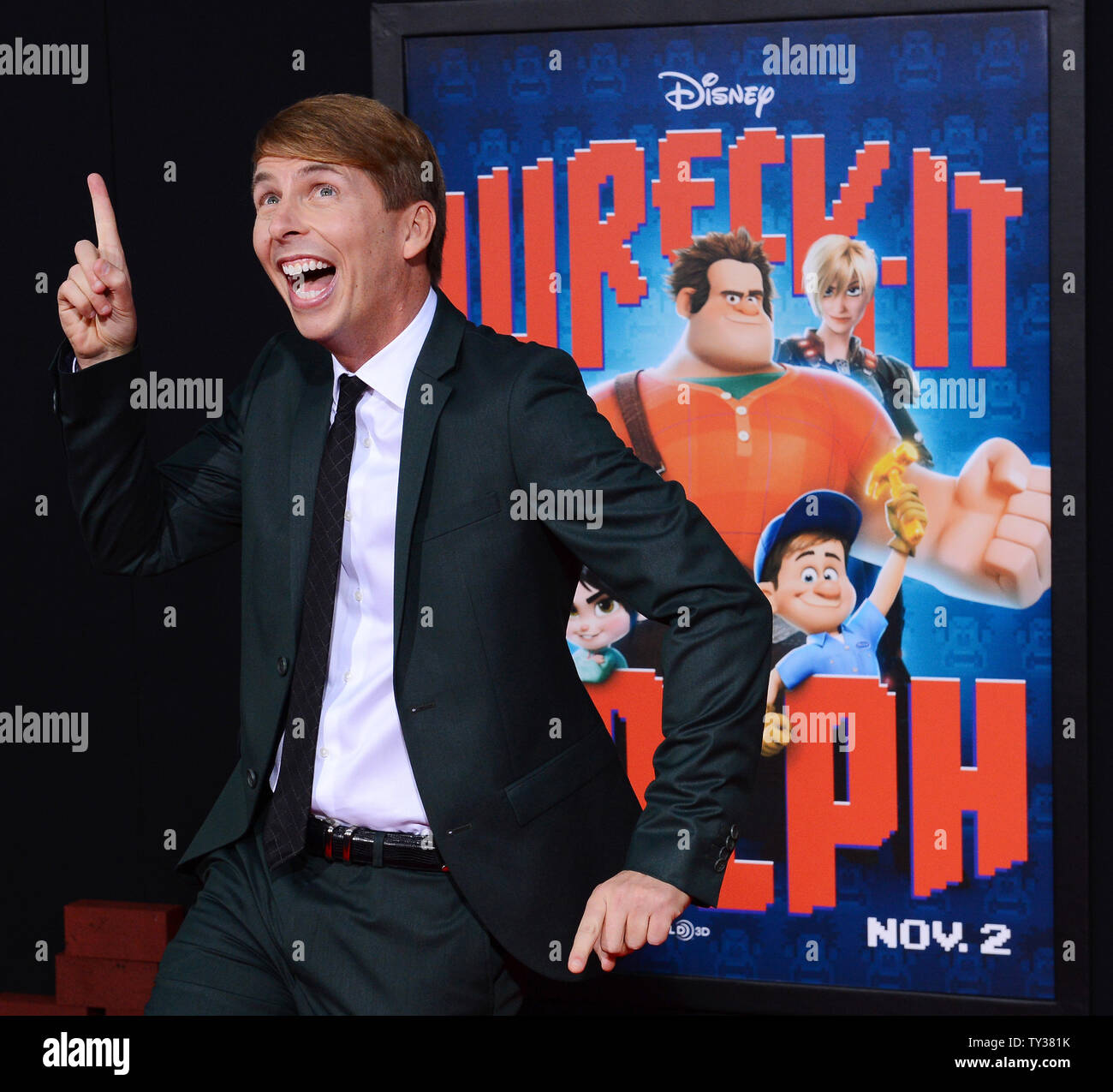Actor Jack McBrayer, the voice of Fix-It Felix in the motion picture ...