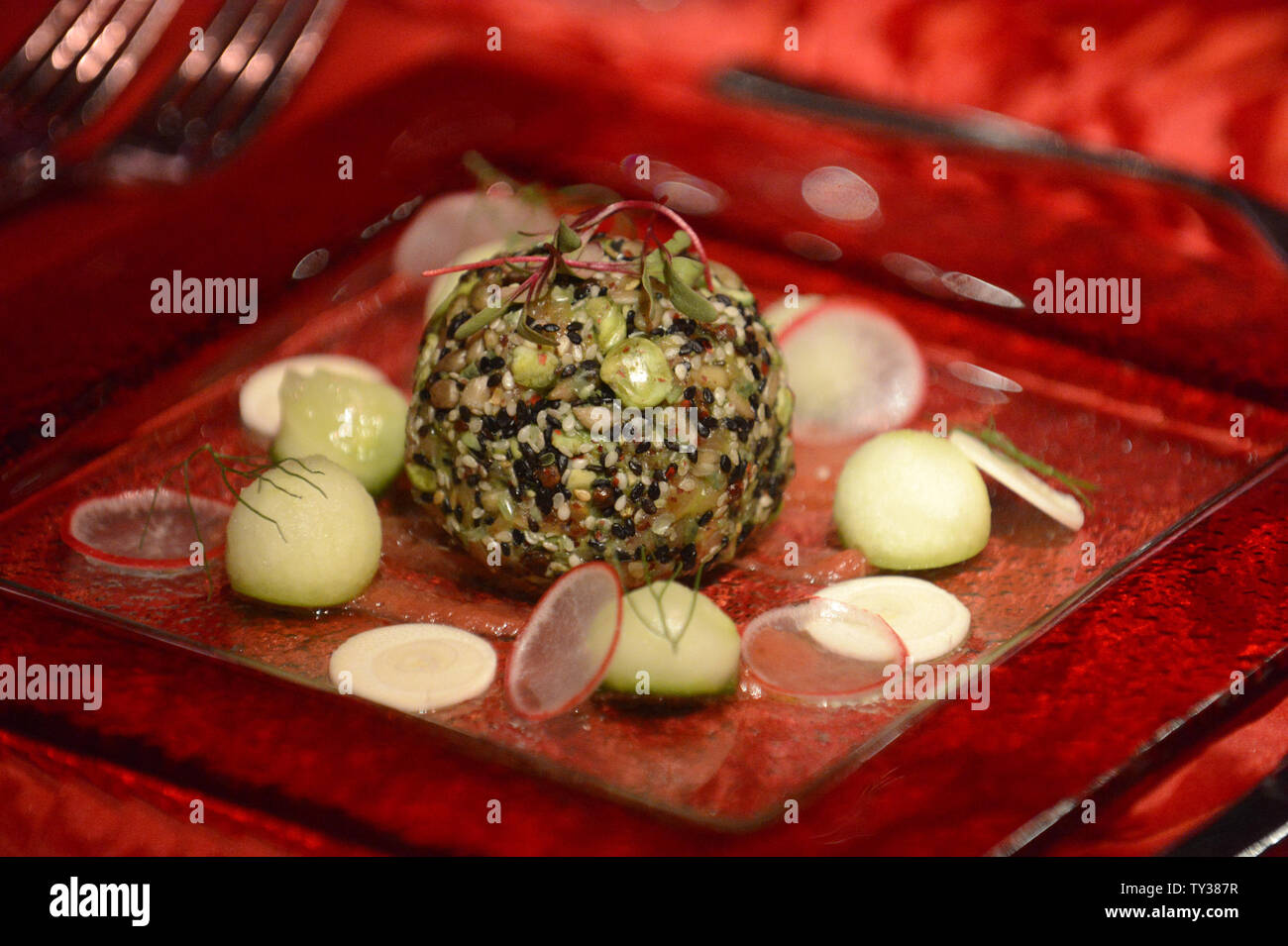 Samples of food, beverages and decor are displayed at the Governors ...