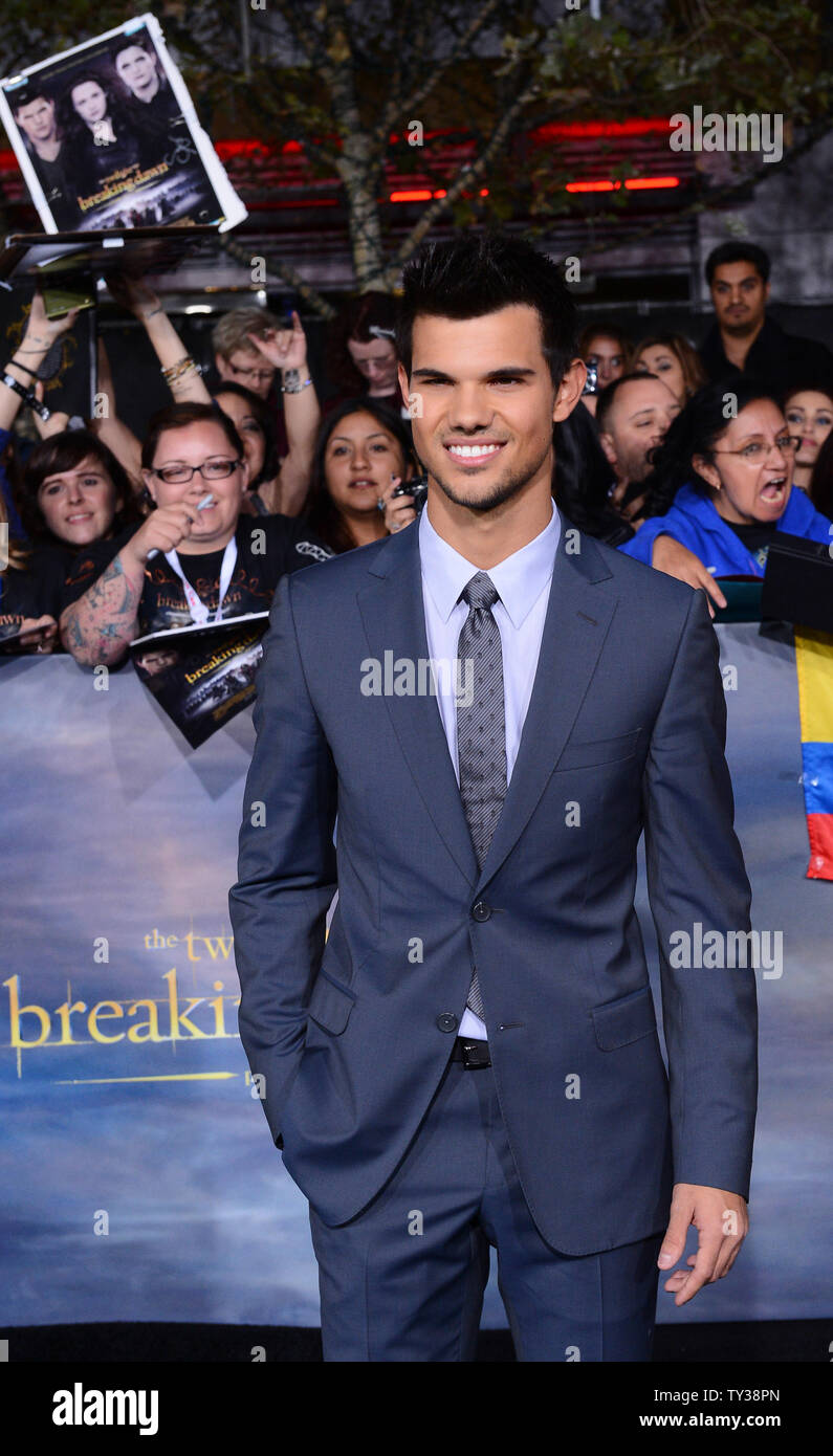 Actor Taylor Lautner, a cast member in the romantic fantasy motion ...