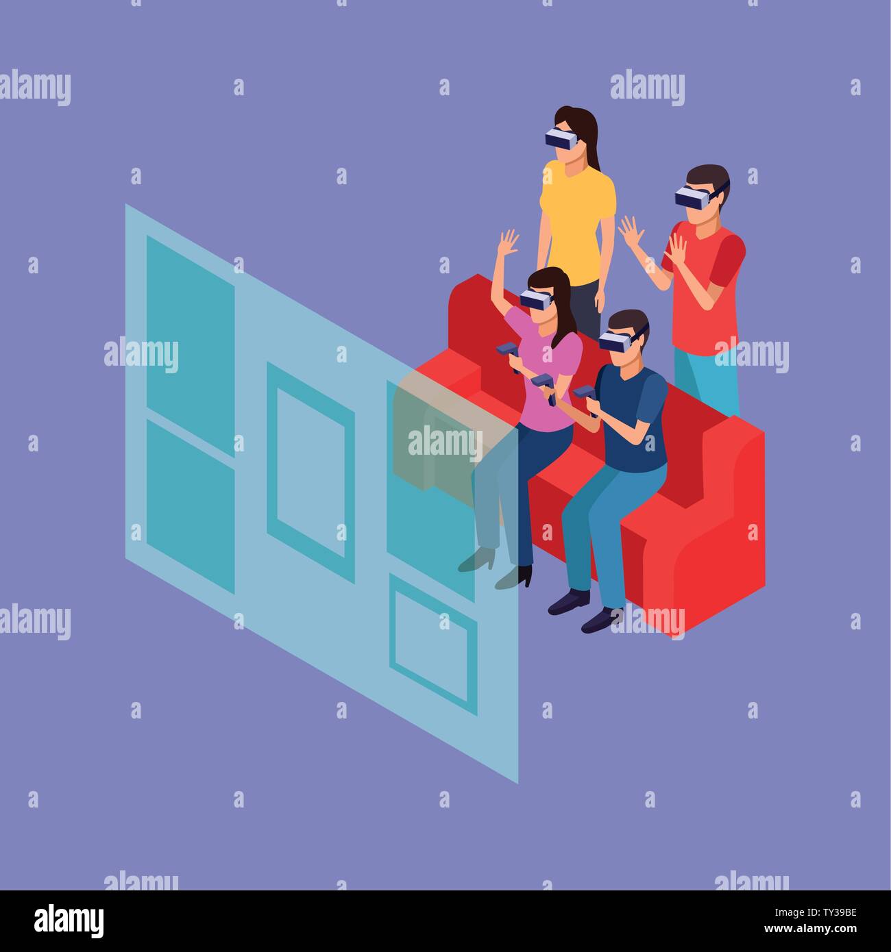 Virtual reality and friends cartoons Stock Vector Image & Art - Alamy