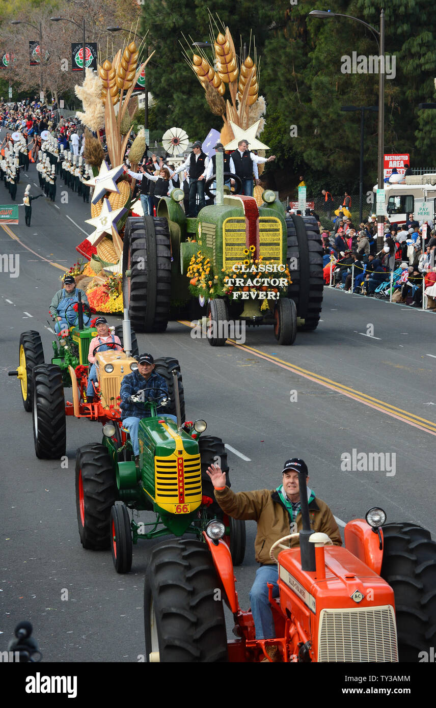 RFD-TV's "Classic Tractor Fever!" float is seen in the 124th Tournament ...
