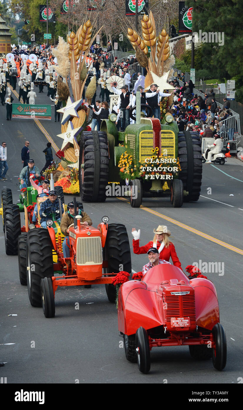 RFD-TV's "Classic Tractor Fever!" float is seen in the 124th Tournament ...