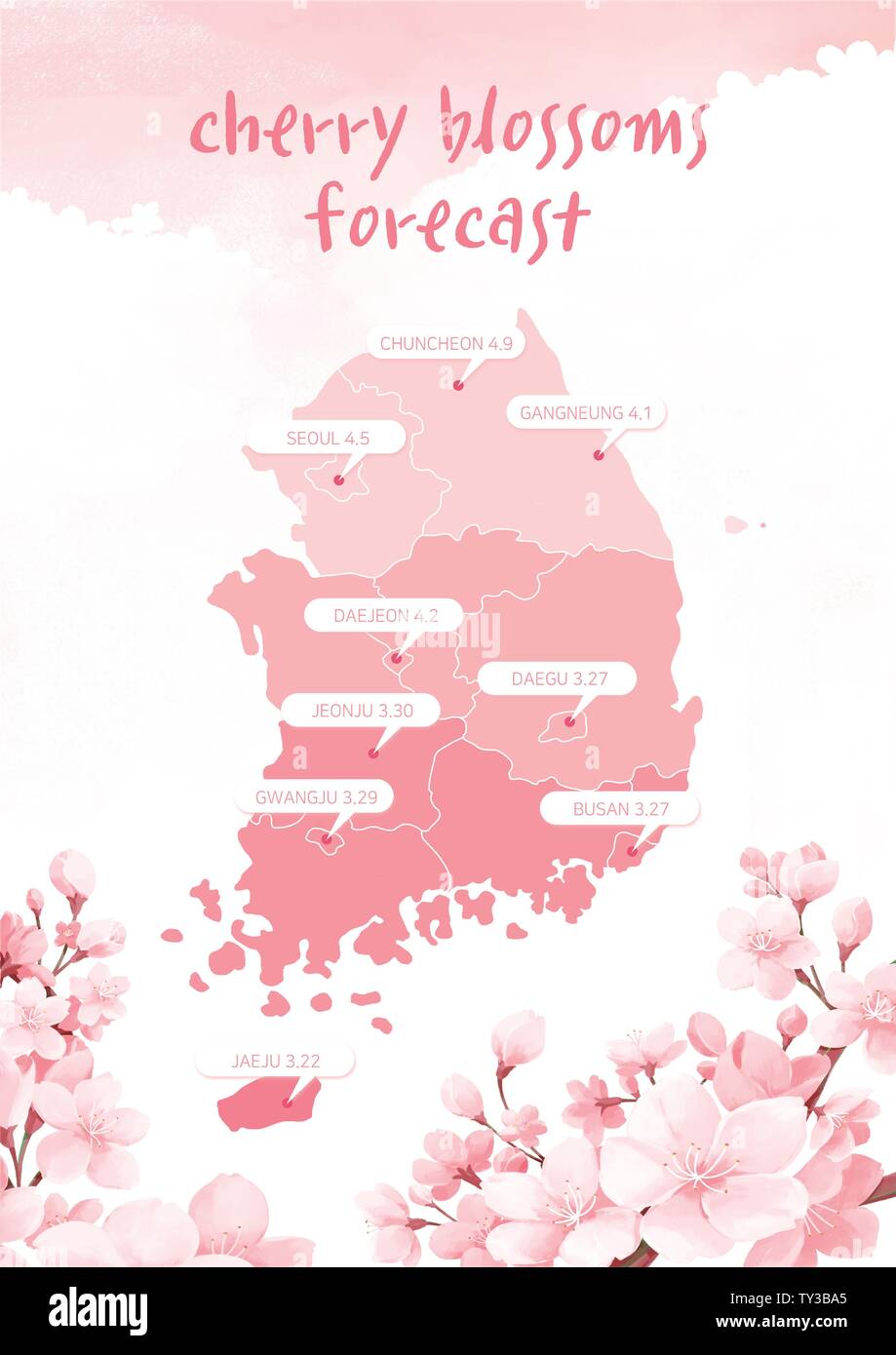 Map of flowers Stock Vector Images - Alamy