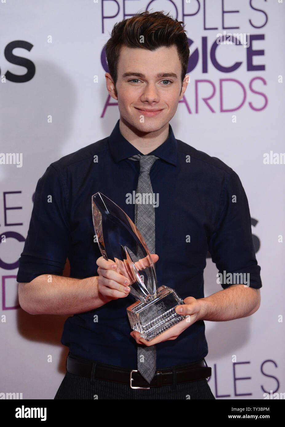 Actor Chris Colfer appears backstage after winning the Favorite Comedic ...