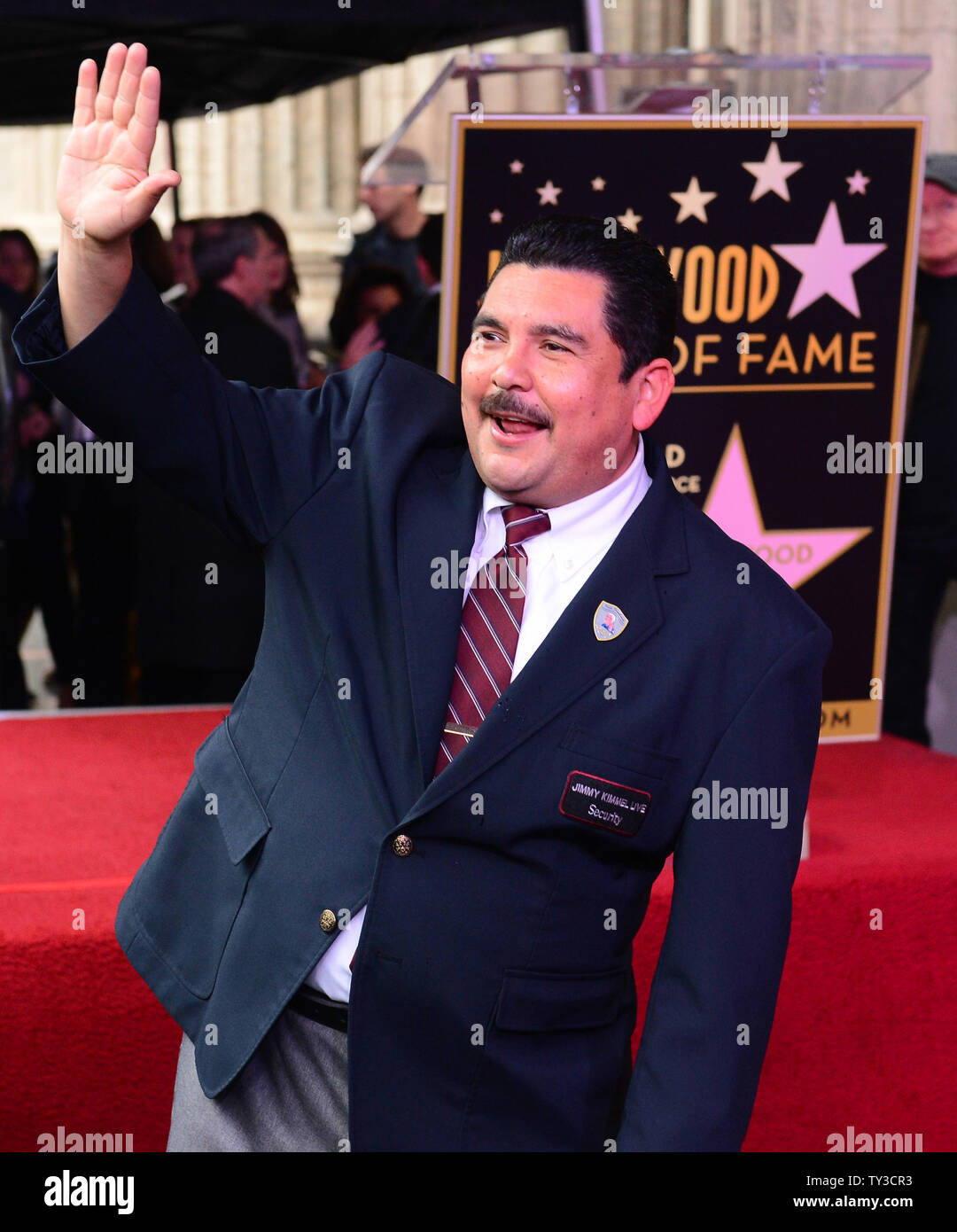 Talk show host Jimmy Kimmel's sidekick Guillermo Rodriguez poses during ...