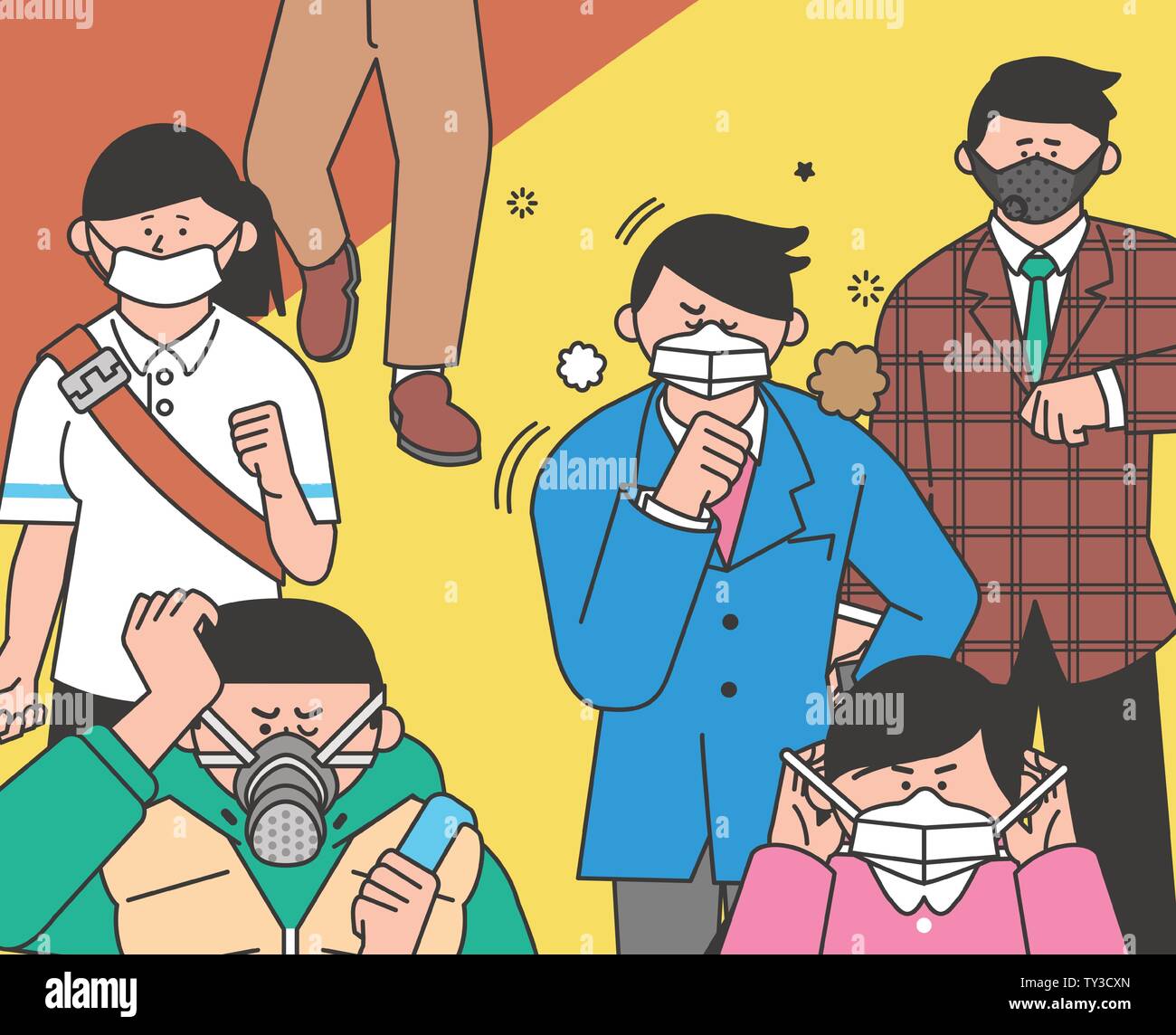 illustration of attention to health and safety when the seasons change ...