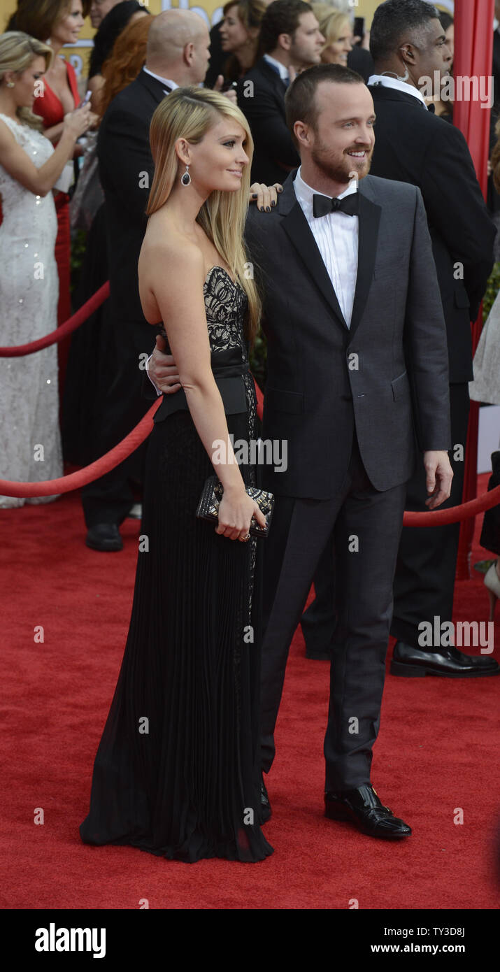 Actor Aaron Paul (R) and Lauren Parsekian arrive for the 19th Annual ...