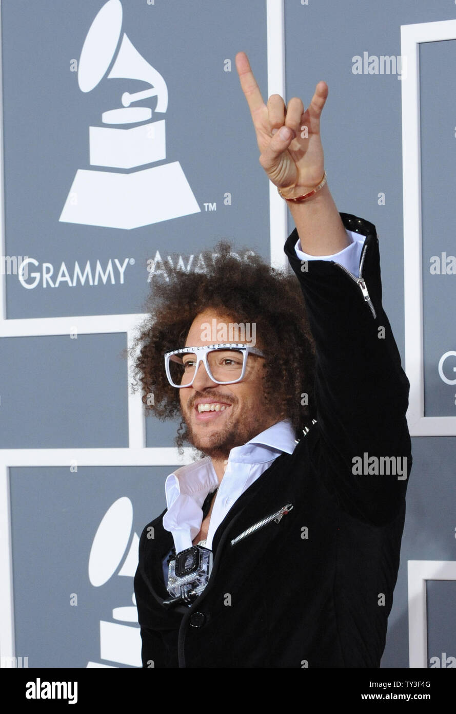 Red Foo of LMFAO arrives at the 55th annual Grammy Awards at the ...
